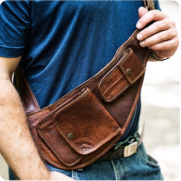 Poetic Earth | Bags | Poetic Earth Rustic Leather Sling Bag | Poshmark